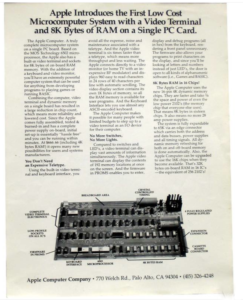 Apple I Computer Ad
